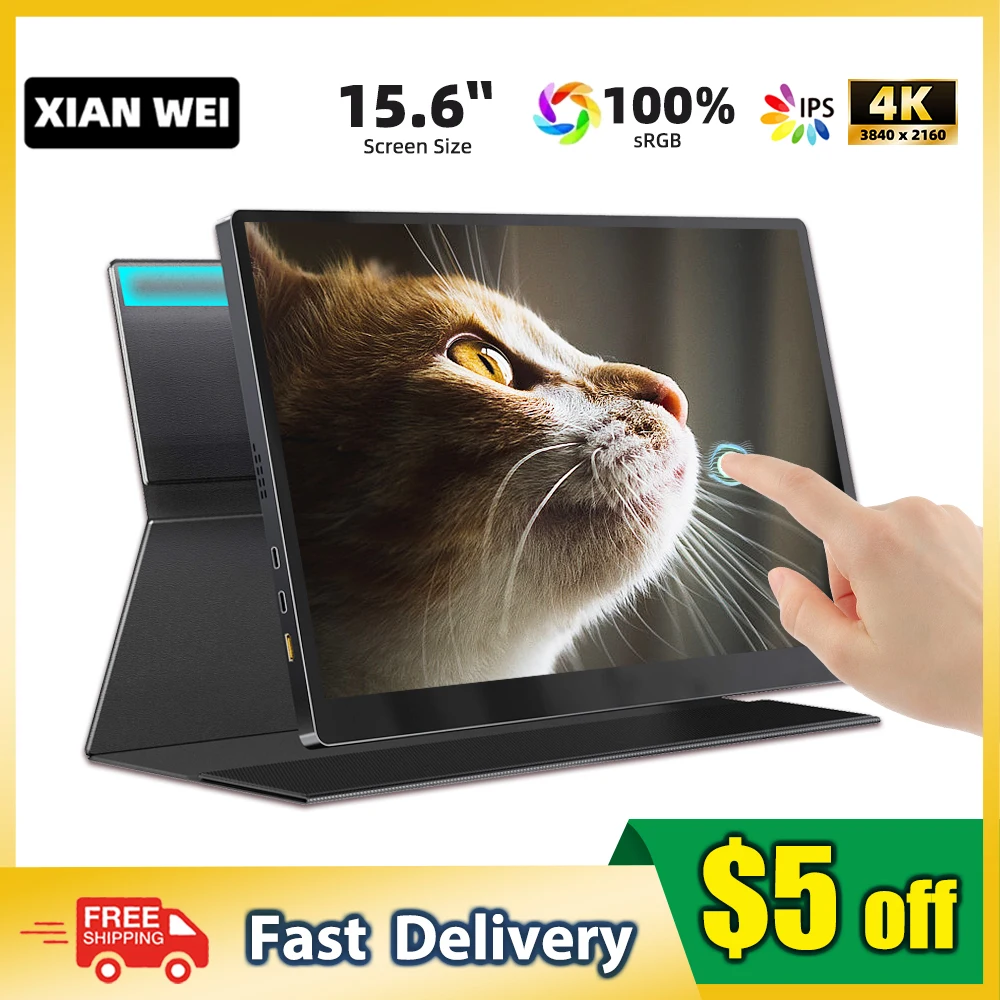15-6-Inch-4K-Office-Portable-Monitor-Touch-Screen-IPS-100-sRGB-Dual ...