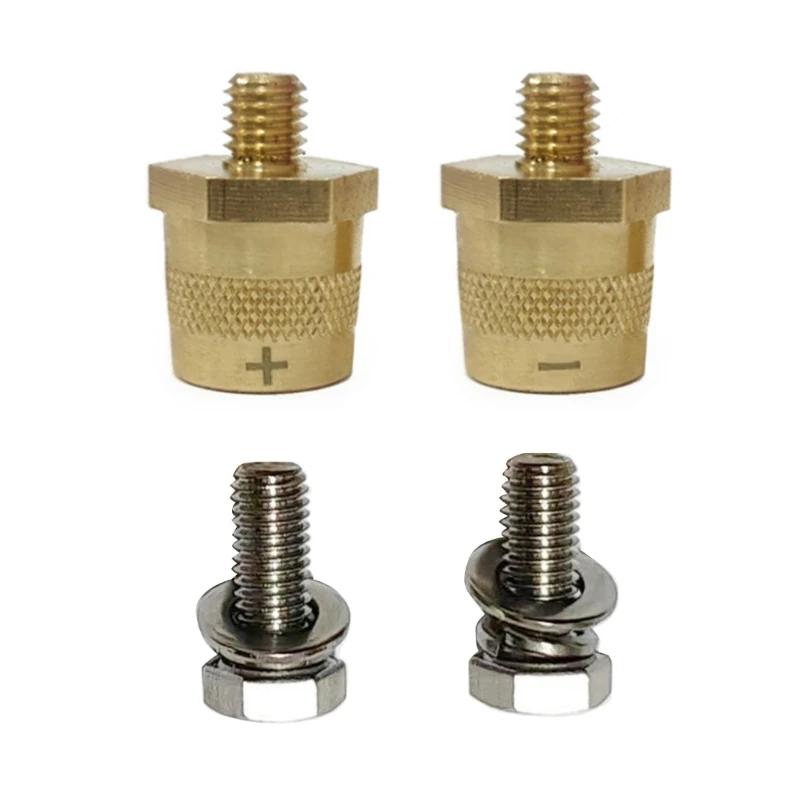 Car-Battery-Terminal-Pair-Brass-Battery-Poles-Adapter-6-8mm-Thread ...