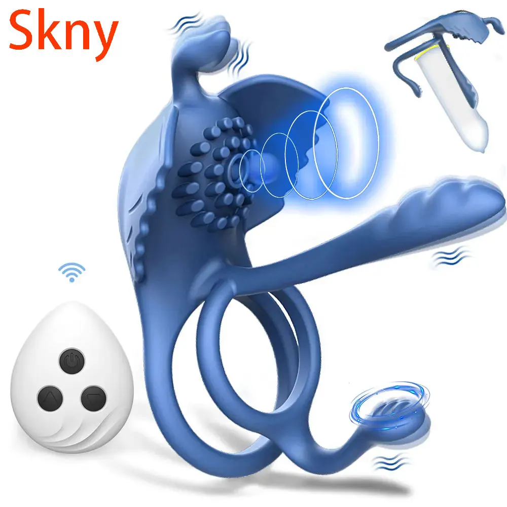 4-in-1-Penis-Rings-Vibrator-for-Men-10-Speeds-Delay-Ejaculation-Double ...