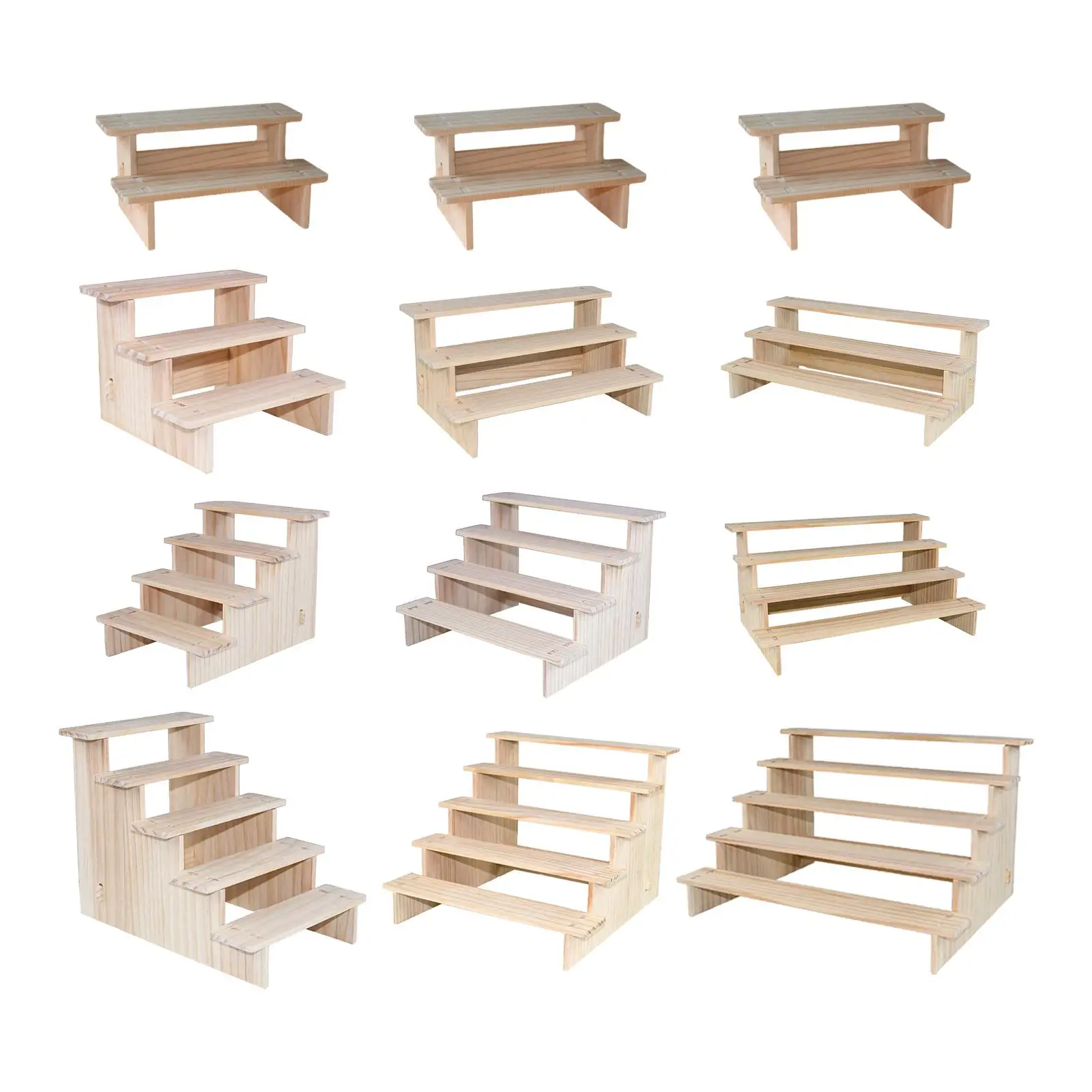 Wood Display Riser Showcase Fixtures Rectangle Collectibles Display ...