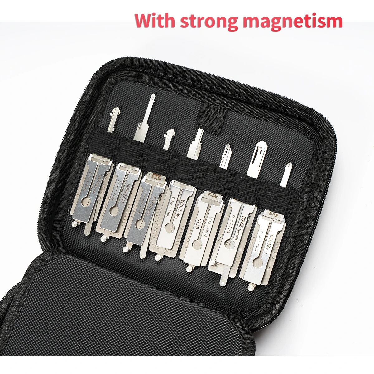 LISHI 2 in 1 마그네틱 도구 가방, 특수 운반 가방 케이스, 자물쇠 세공 도구 보관 가방, Lishi 도구용 내구성