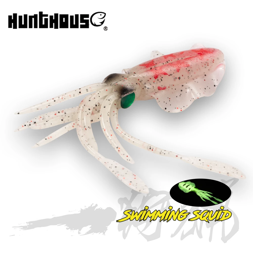 Hunthouse Fishing Soft Squid Lure 150mm 16g Sinking Swimbait Luminous/UV Sea Bait For Cuttlefish ...