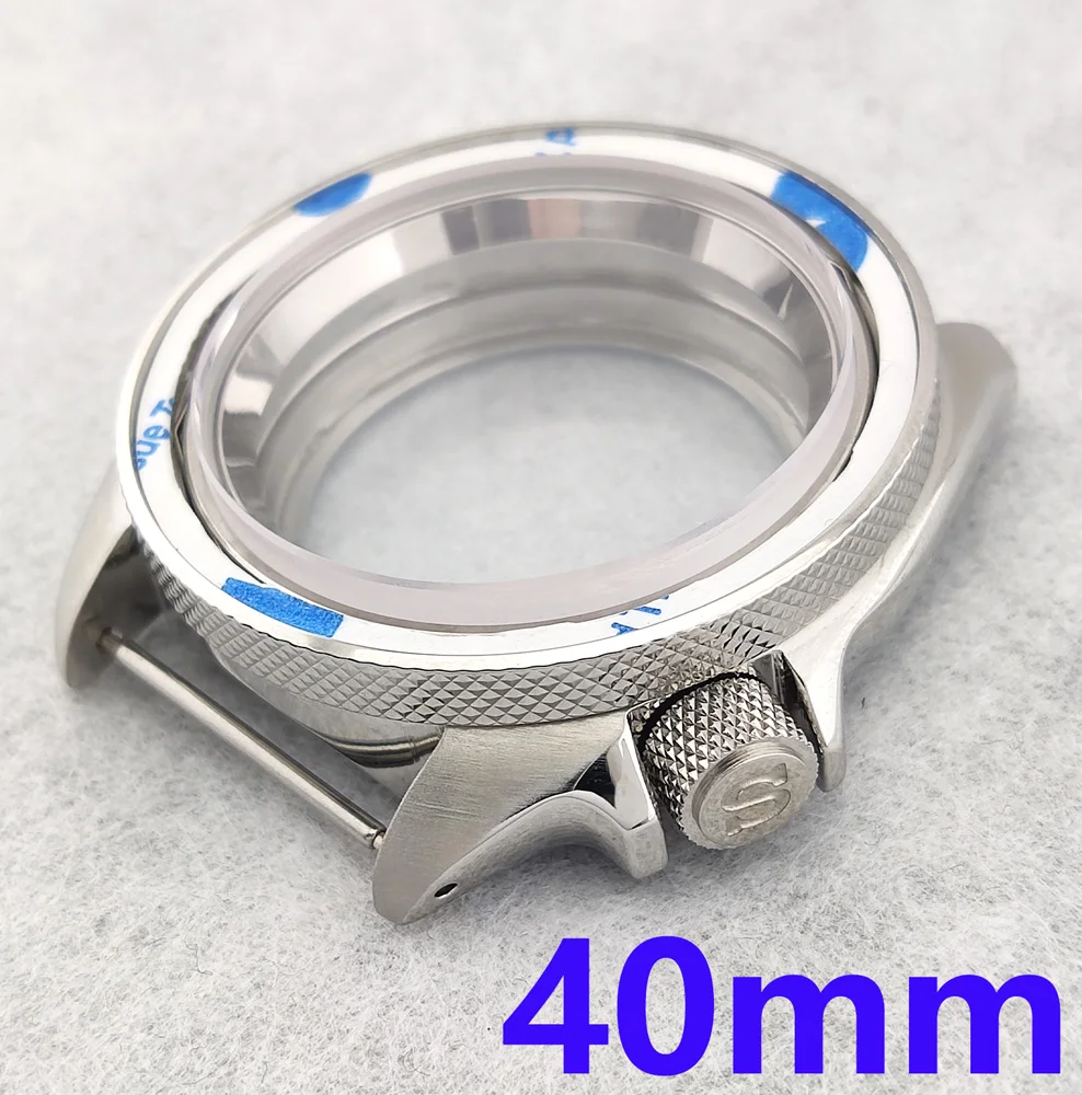 New-40mm-Case-NH35-Case-SKX007-SKX009-Screw-In-Crown-Stainless-Steel ...