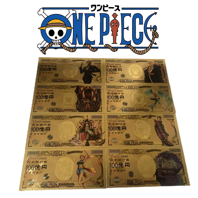 8PCS-One-Piece-Golden-Commemorative-Coin-Onigashima-Limited-Set-New ...