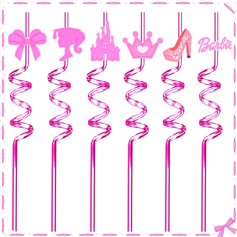 Barbie-Straw-Kawaii-Spiral-Party-Bar-decoraci-n-de-pel-culas-a-la-moda ...