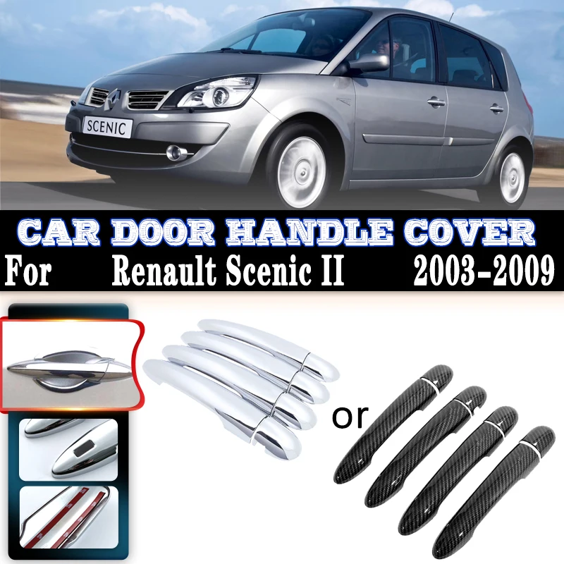For-Renault-Scenic-II-MK2-2003-2009-ABS-Car-Carbon-Fiber-Handles-Or ...