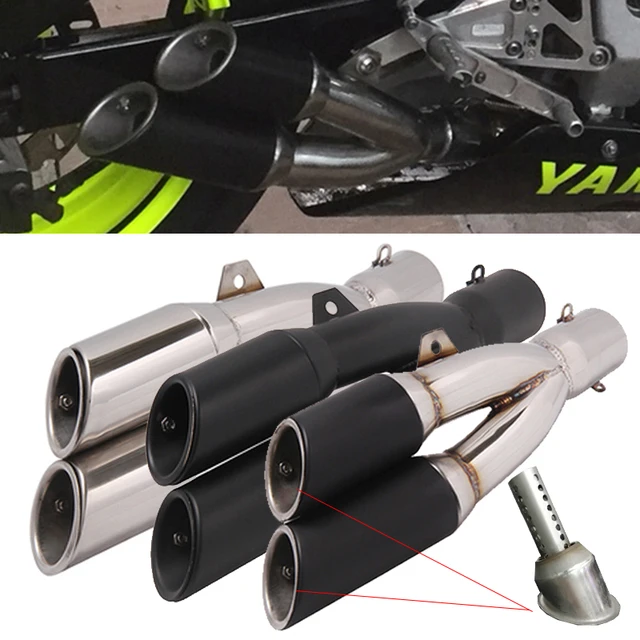 Motorcycle Left Right Exhaust Modified Muffler With Removable Double ...