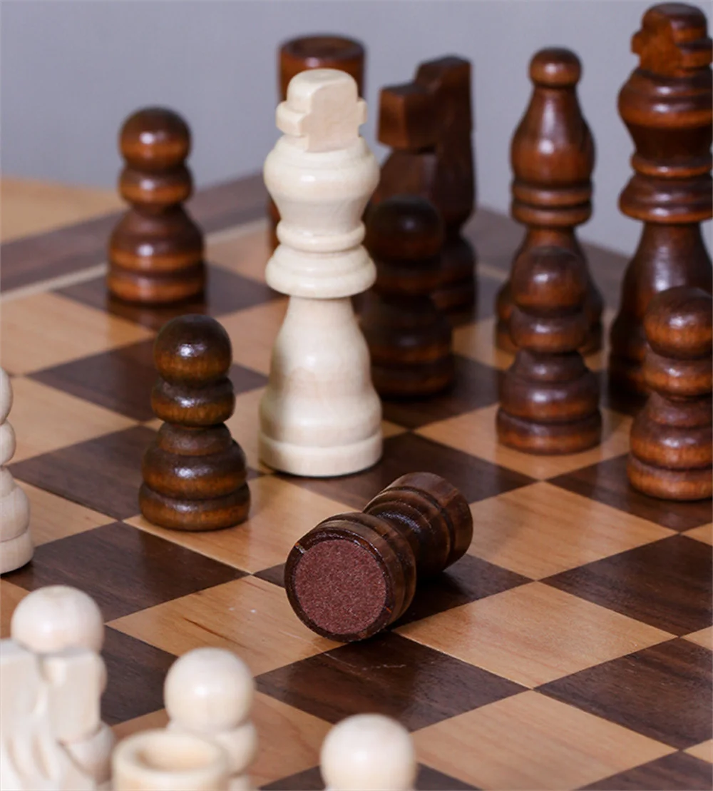 Giant-Wooden-Chess-Two-Player-Competitive-Game-Chess-Magnetic-Walnut ...