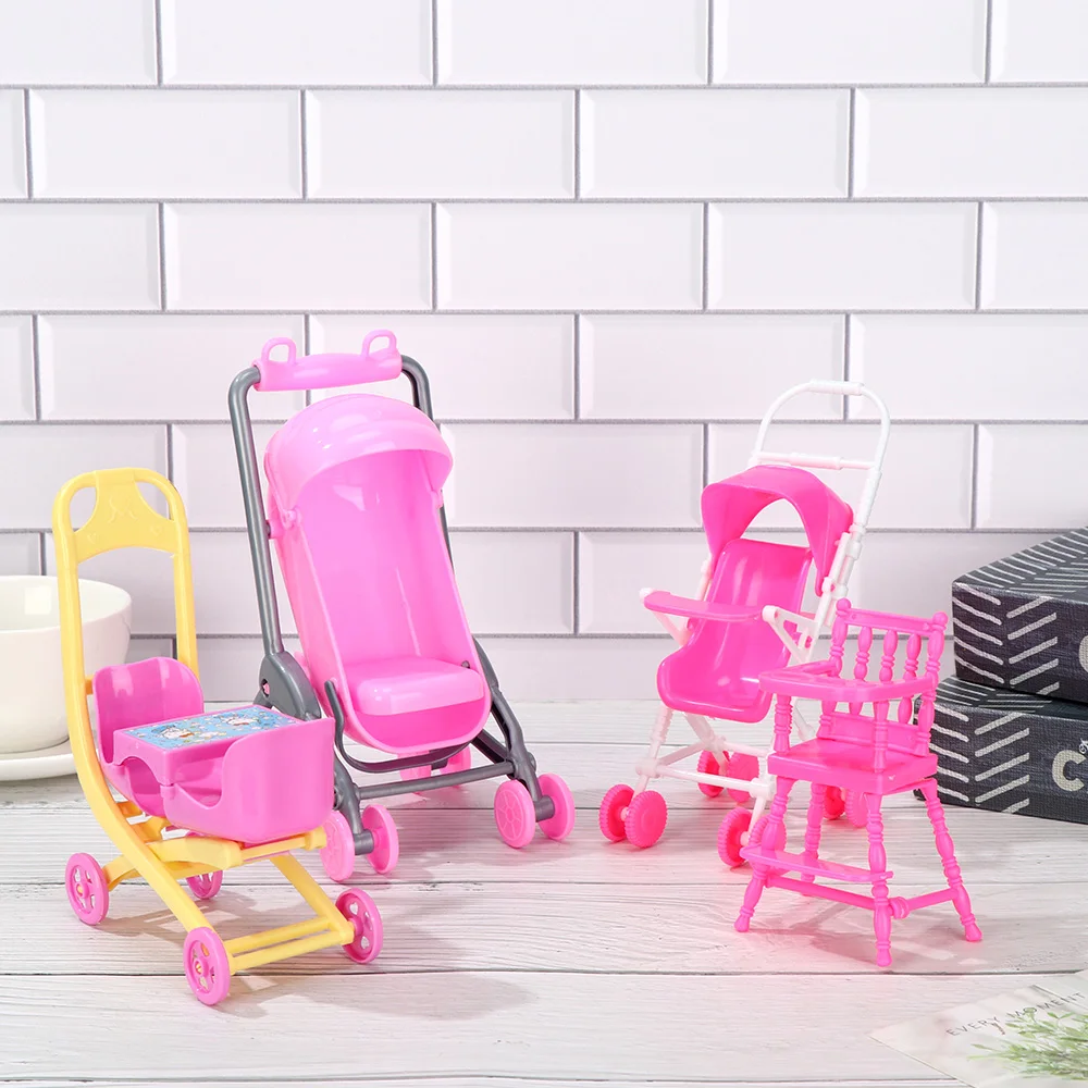 Miniature Baby Stroller For Dolls Accessories Dollhouse Furniture ...