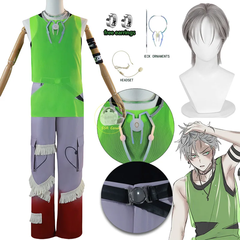 Till Cosplay Alien Stage R7 Blink Gone Green Vest Outfit Costume Wig ...