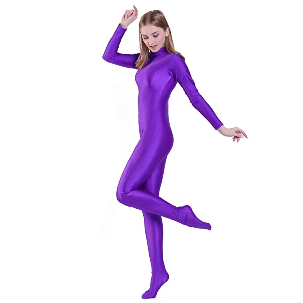 AOYLISEY-Women-Spandex-Full-Body-Zentai-Footed-Unitards-Jumpsuit-Long ...