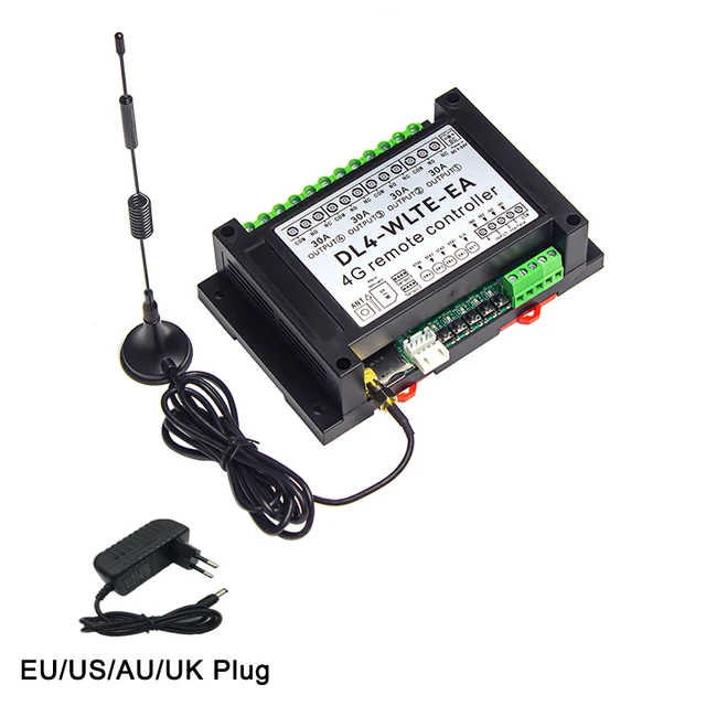 GSM 4G LTE SMS Web Remote Controller 30A 4 Channel Relay DL4-WLTE-EA ...