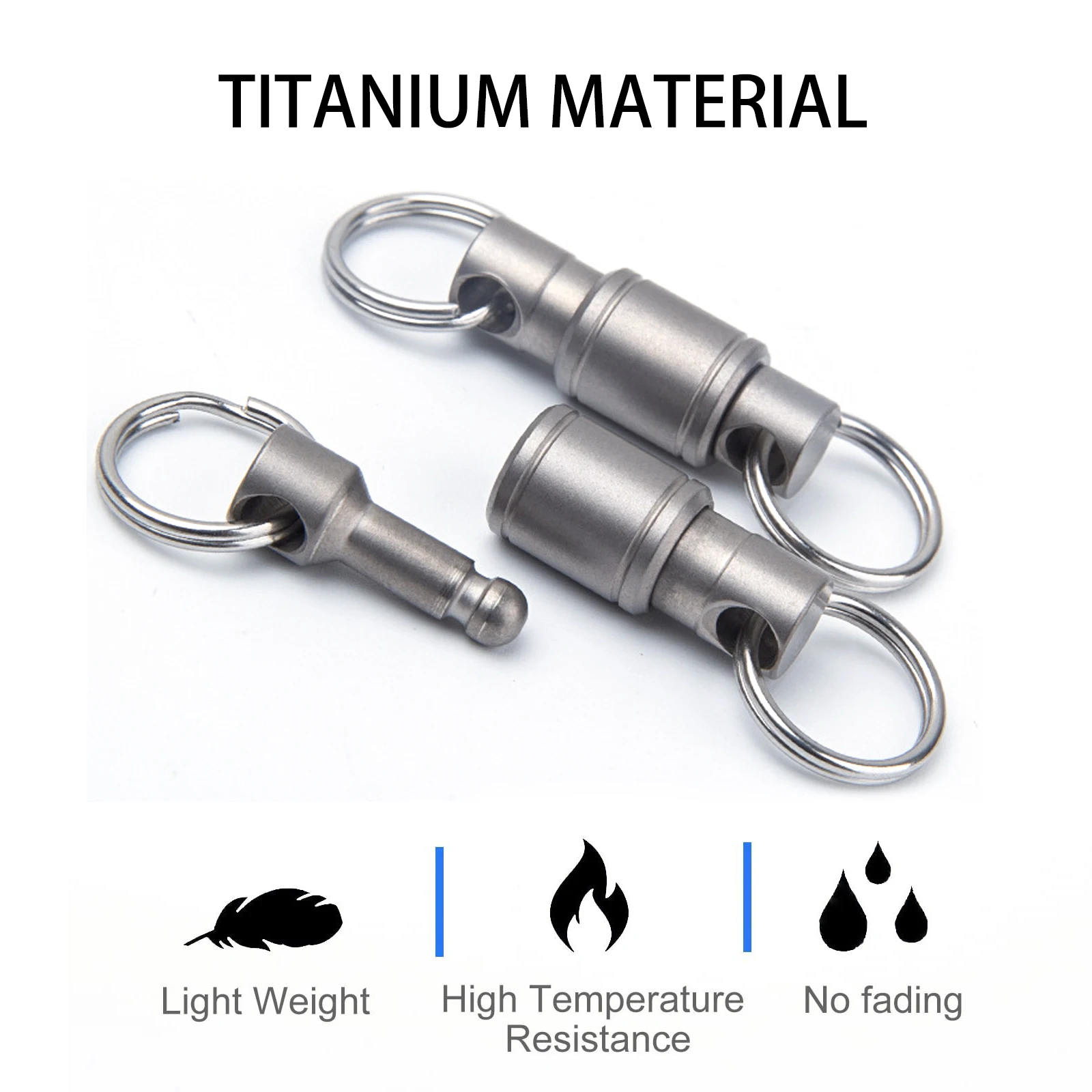 Two Way Key Ring Rust Resistant Titanium Alloy Key Attachment ...