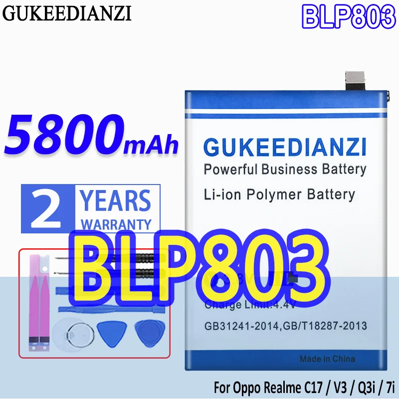 GUKEEDIANZI-bater-a-BLP803-de-alta-capacidad-5800mAh-para-Oppo-Realme ...