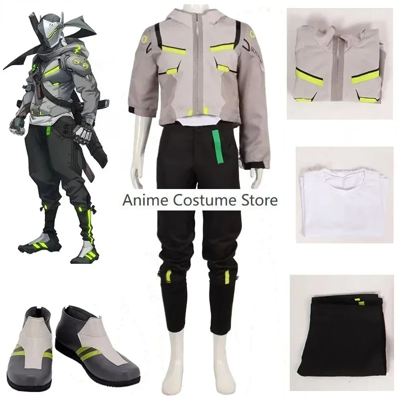Game-Overwatch-Genji-Cosplay-Costume-Genji-Shoes-Men-Jacket-T-shirt ...