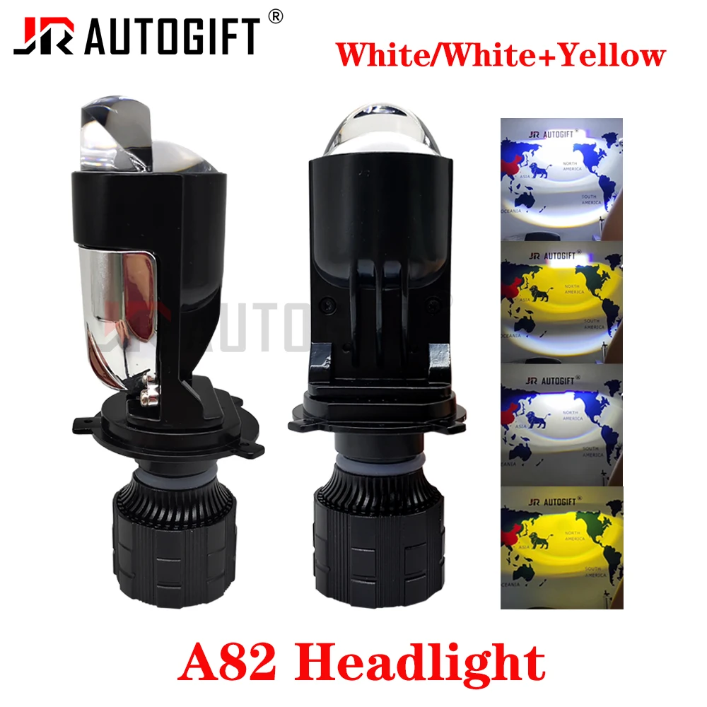 2pcs Led Mini Dual Projector Super Power 80w Mini Lens H4 Headlight Y6 ...