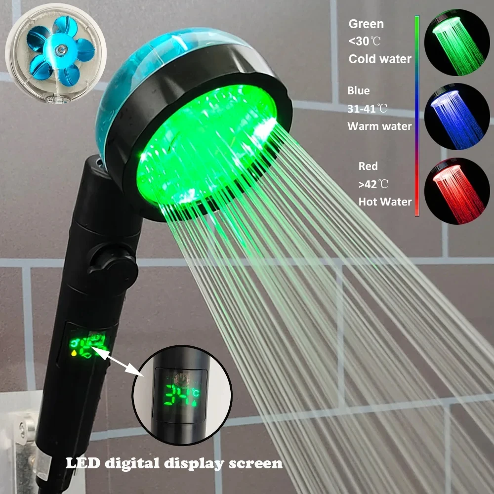 New-3-7-Colors-Digital-Temperature-Display-LED-Shower-Head-High ...