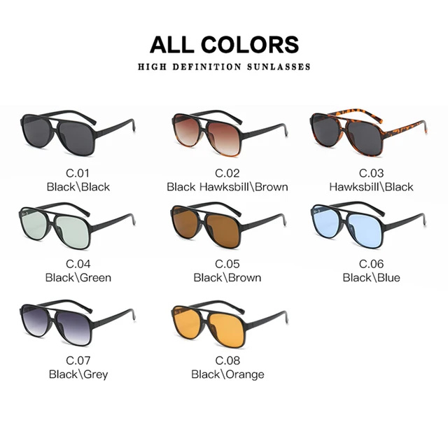 Classic Retro Vintage Aviation Pilot Sunglasses Women Men Big Large ...