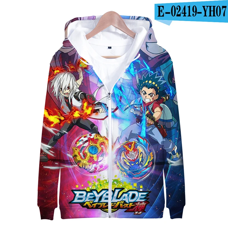 Hoodies Game Beyblade 3D Print Zipper Sweatshirts Boys Girls Sweatshirts Children Fashion Long ...