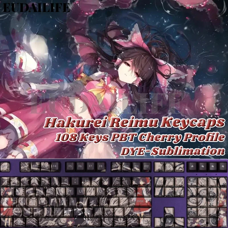 Hakurei Reimu Touhou Project 108 Key Caps PBT DYE Sublimation Cherry ...