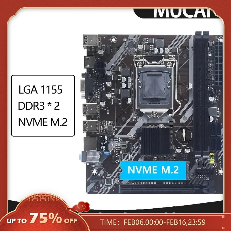 MUCAI H61 Motherboard LGA 1155 Kit Compatible With Intel Core CPUs 2nd ...