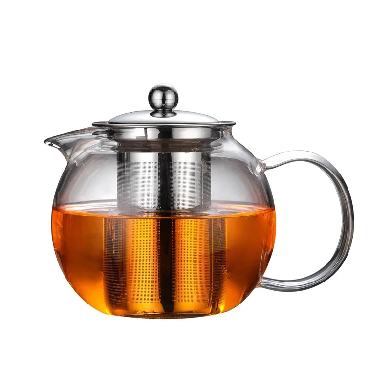 Tetera de vidrio resistente al calor, recipiente grueso con Infusor de ...