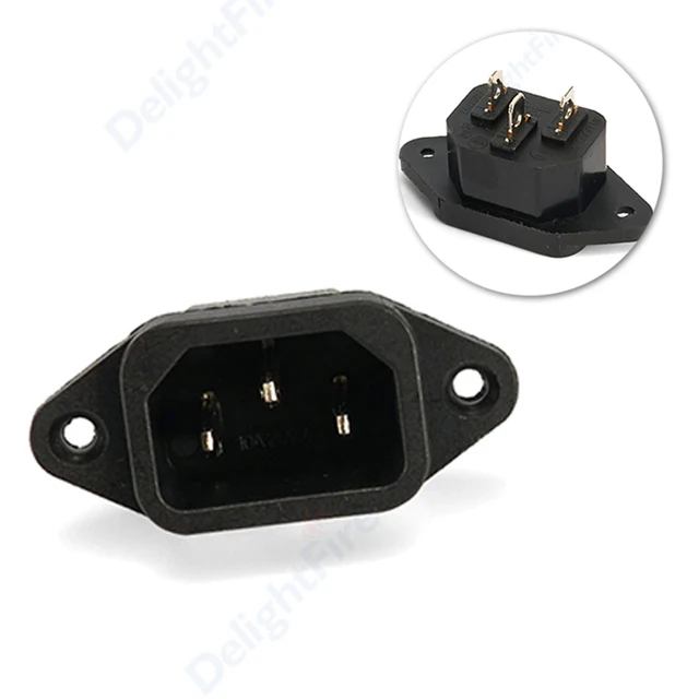 IEC Straight Cable Plug Connector C13 C14 Female Male Plug Replacement ...