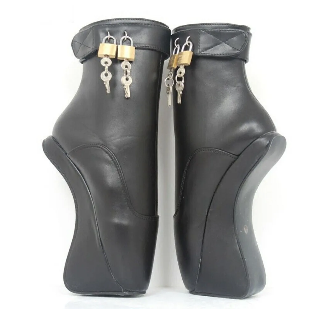 Women Super High Heel Hoof Heelless Ankle Ballet Boots Sexy Shoes ...