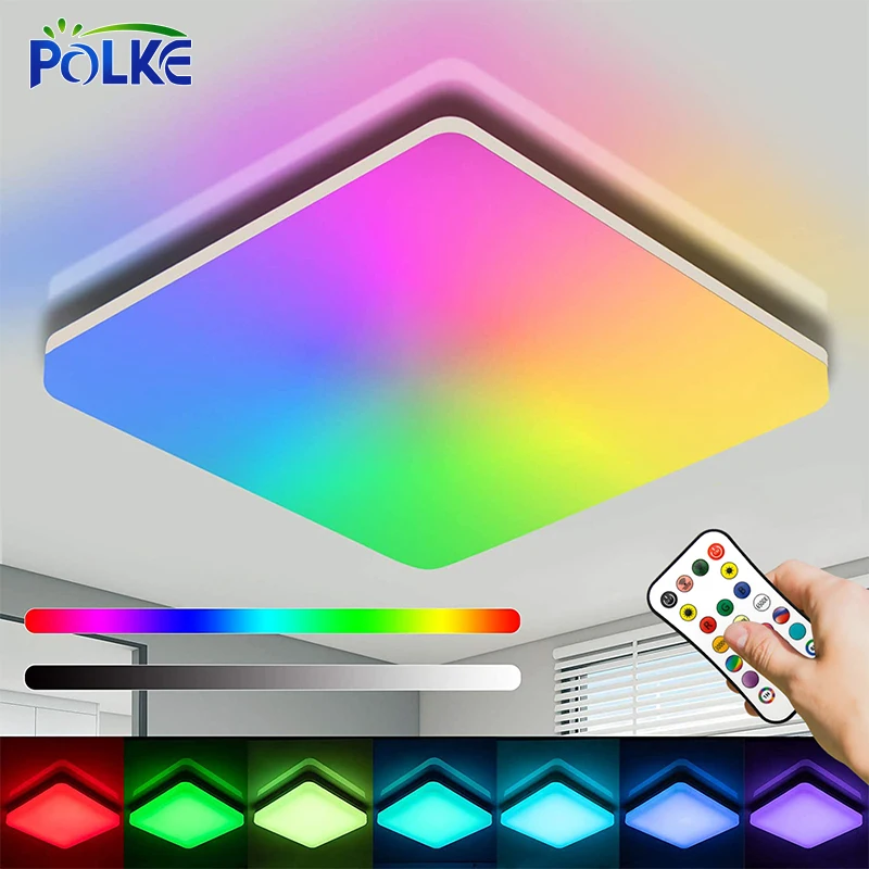 Smart RGB Led Ceiling Lights with Remote Control Timer Function Panel ...