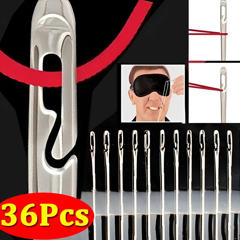 Self-Threading-Needle-Multi-size-Blind-Needles-Stainless-Steel-Elderly ...