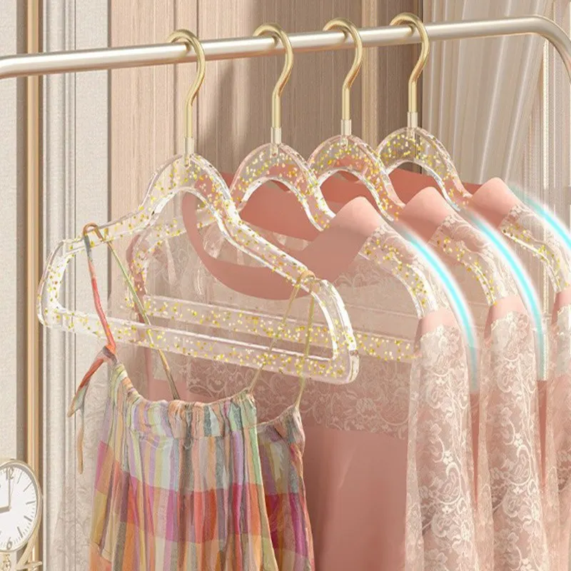 5pcs-Crystal-Flash-Acrylic-Coat-Hanger-Without-Trace-Home-Suit-Children ...