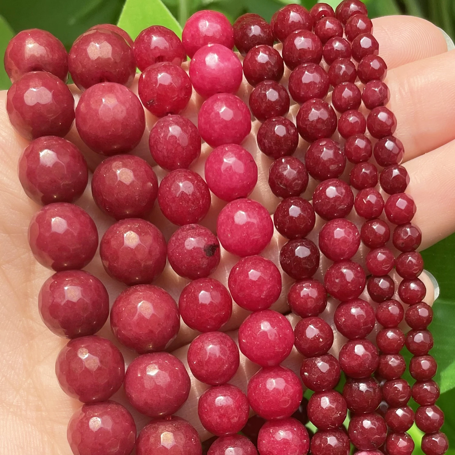 Piedra-Natural-facetada-Jade-de-Calcedonia-roja-cuentas-espaciadoras ...
