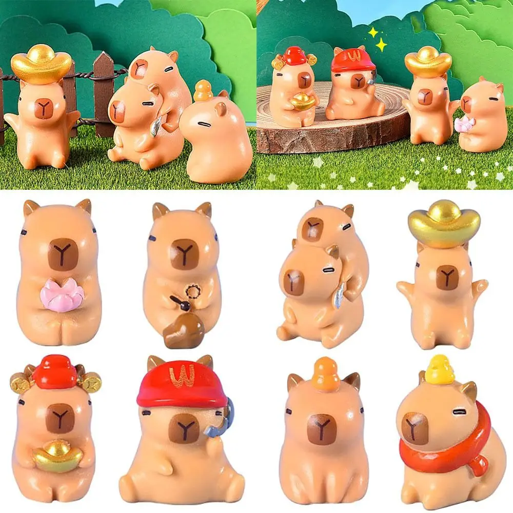 Resin-Miniature-Capybara-Figurines-DIY-Multicolor-Mini-Animals-Figurine ...