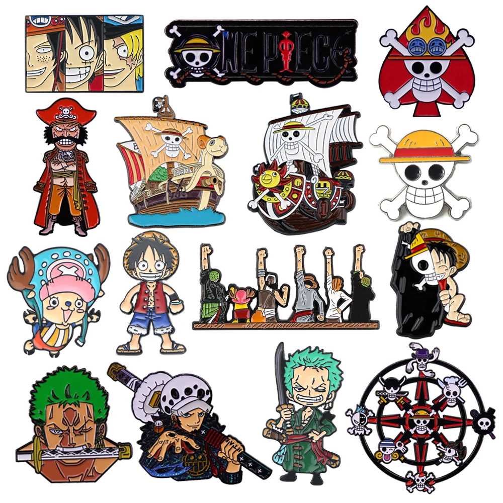 Japanese-Anime-ONE-PIECE-Enamel-Pins-Cute-Luffy-Pin-Zoro-Badge-Devil ...