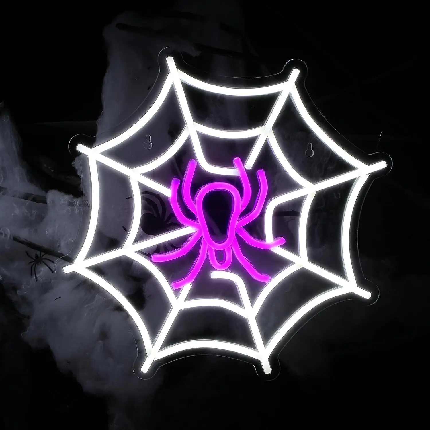 Spider Web Neon Sign Lighted Wall Art Decoration Halloween Led Sign ...