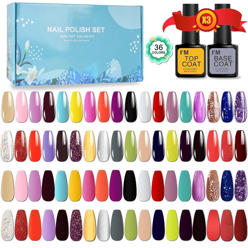 Nail-Gel-Polish-Set-Manicure-Set-Nail-Art-Decoration-36-Colors-set-UV ...