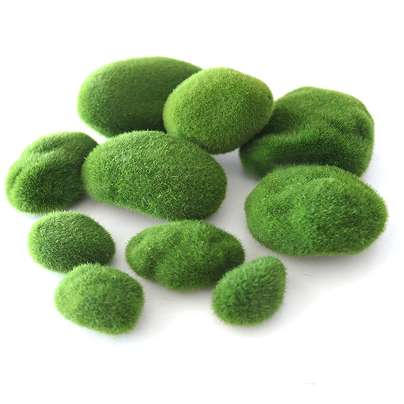 Artificial-Moss-Stones-Foam-DIY-Green-Flocking-Moss-Balls-Micro ...