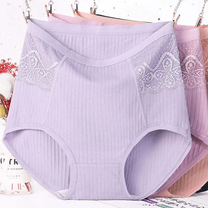 XL-6XL Plus Size High Waist Panties Women Cotton Underwear Comfortable Elastic Soft Large ...