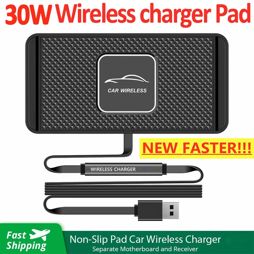 30W-Wireless-Car-Charger-Silicone-Anti-skid-Pad-Cradle-Dock-for-iPhone ...