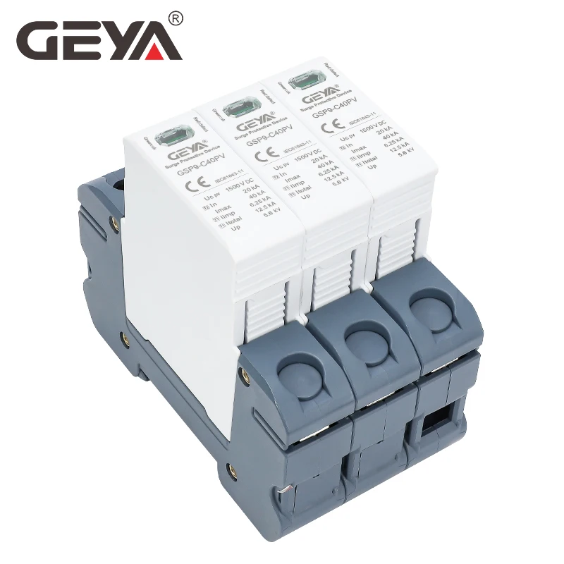 Geya Gsp9 Dc Surge Protector Pv Spd 600V 1000V 1500V 20Ka 40Ka 2P 3P Védőeszköz Villámvédelem ...