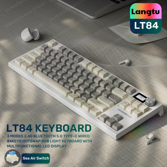 LT84 84-Key Hot-Swappable RGB Wireless Mechanical Keyboard , 53% OFF