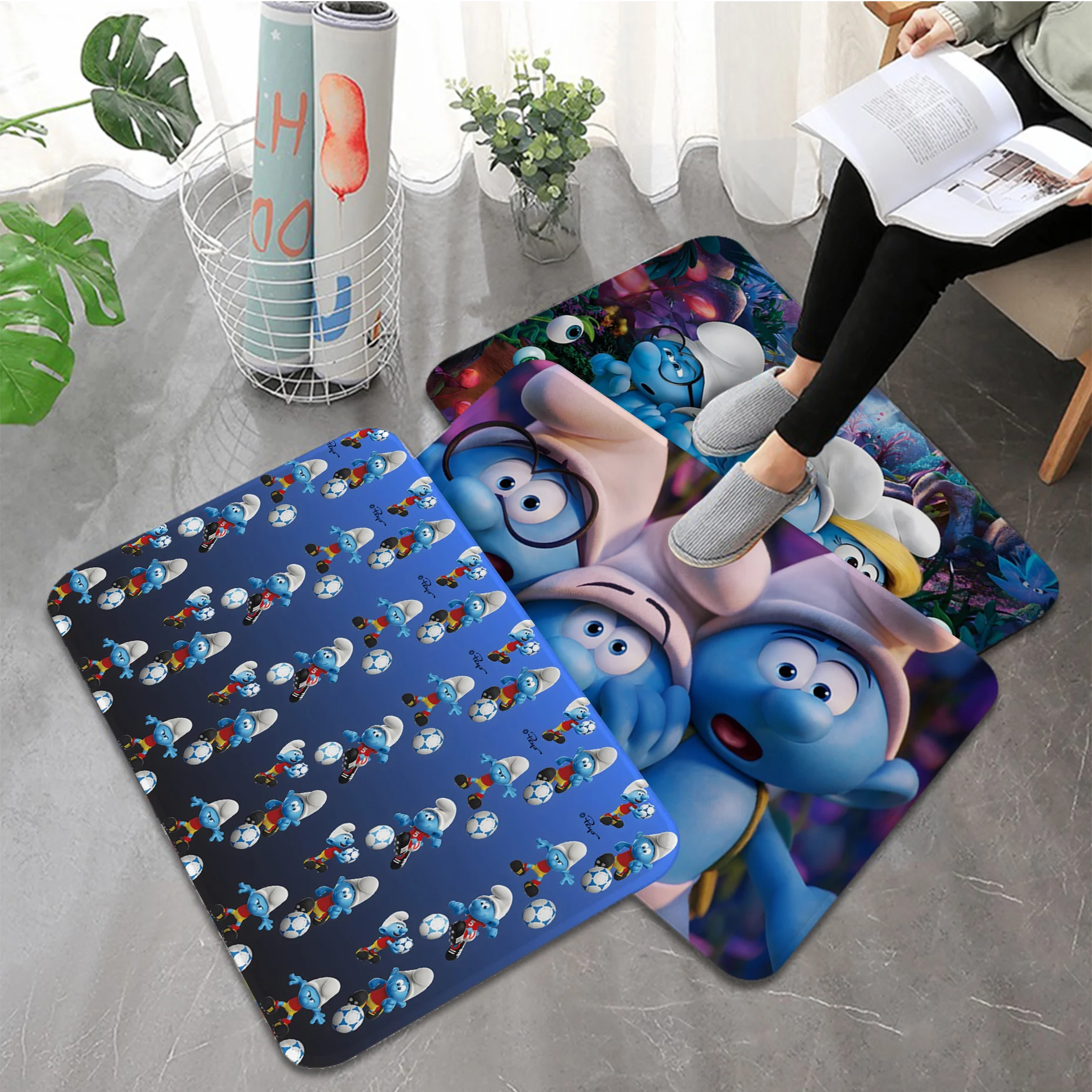Cartoon-S-Smurfs-Floor-Mat-Bathroom-Mat-Kids-Room-Bedroom-Decoration ...