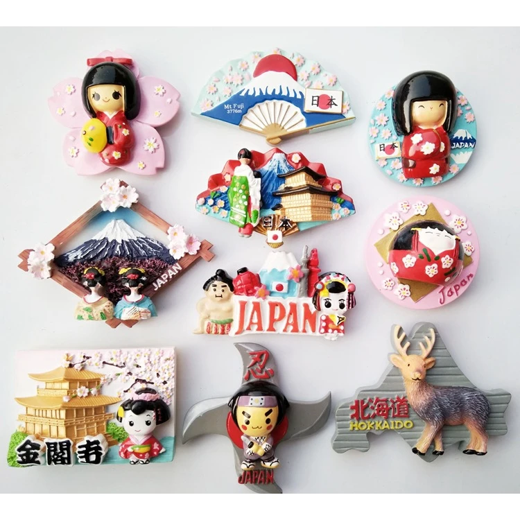 Fridge-Magnet-Decor-Japanese-tourist-souvenir-lucky-cat-Tokyo-Fujiyama ...