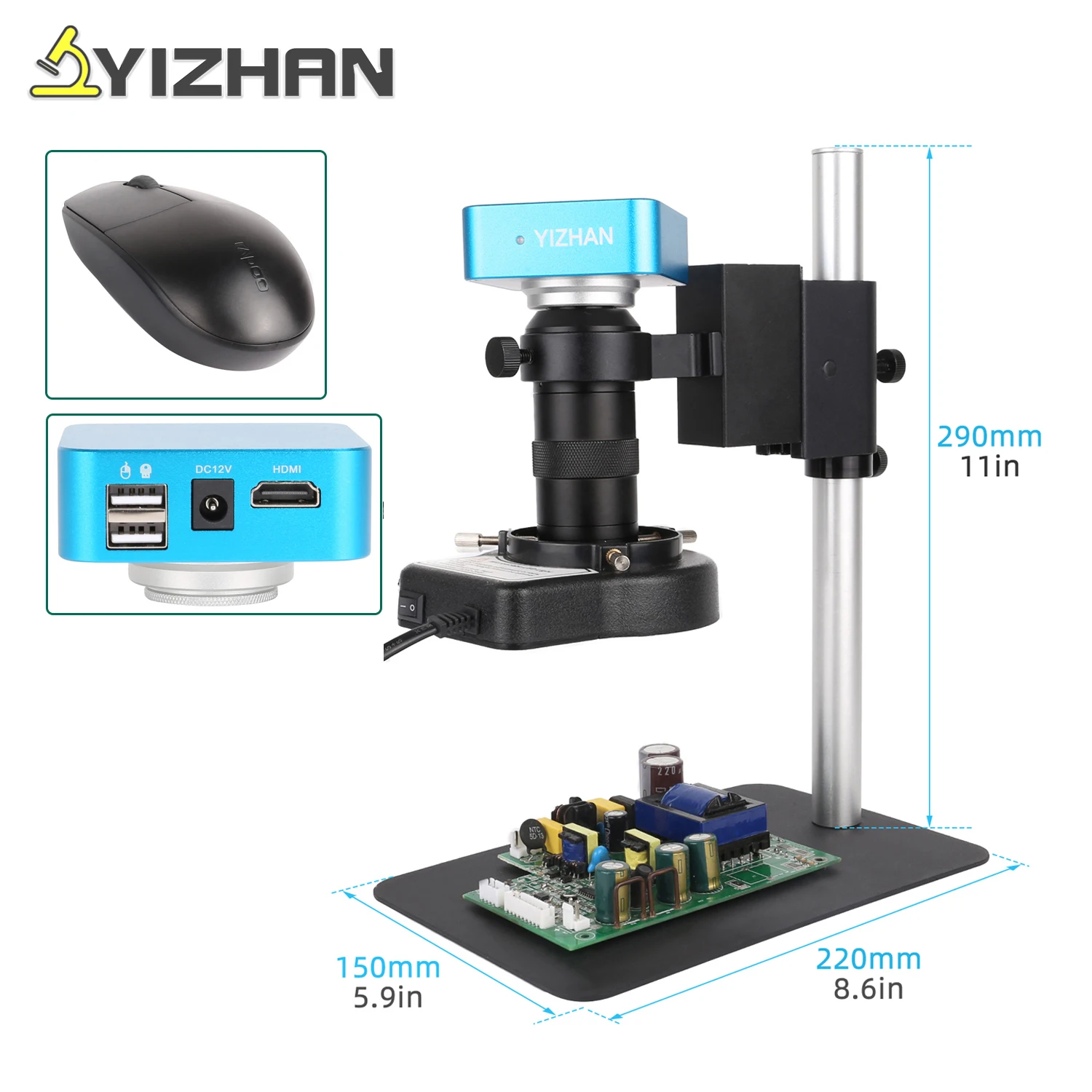 YIZHAN-Sony-IMX335-HDMI-USB-Digital-Video-Monocular-Microscope-Camera ...