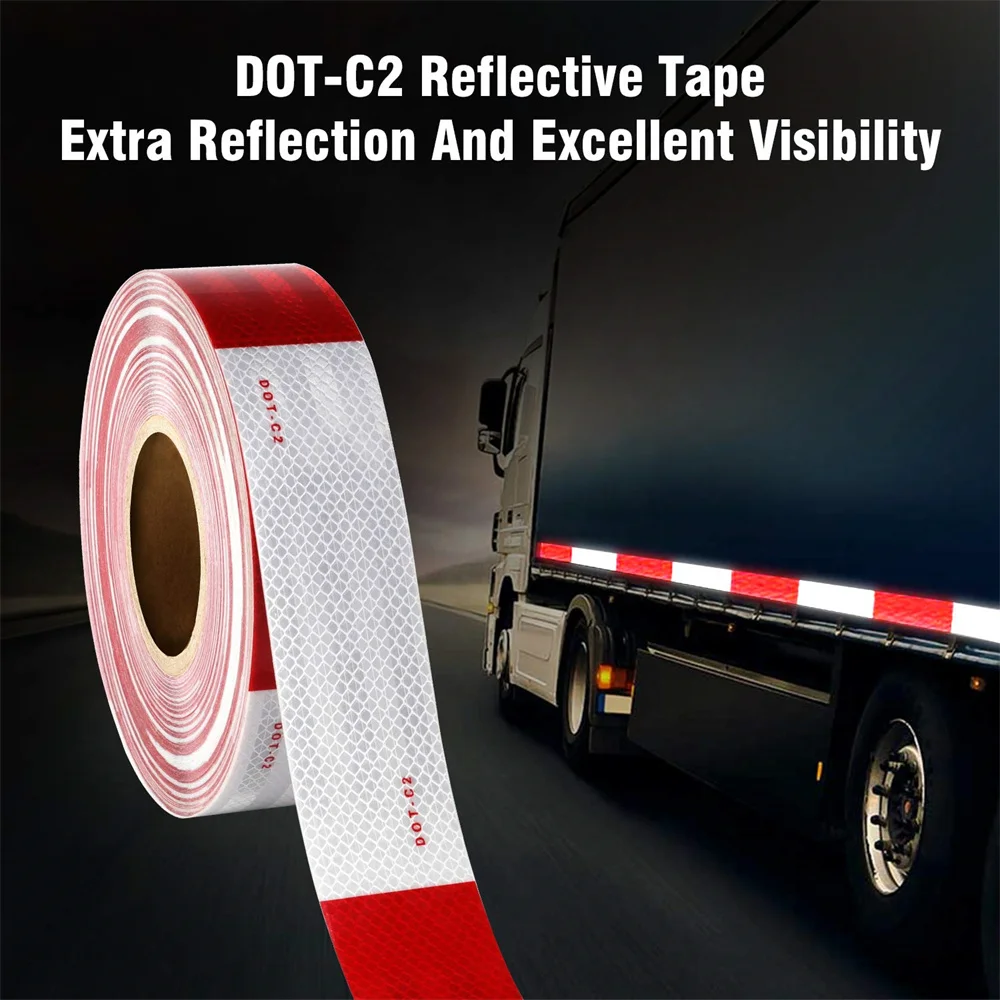 DOT-C2-Reflective-Safety-Tape-2Inch-x-33Feet-Red-White-Conspicuity ...