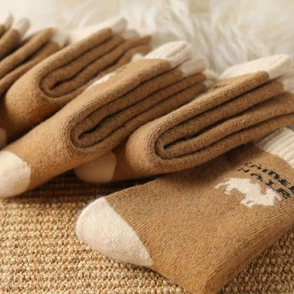 New Fashion Winter Thickened Warm Terry Warm Camel Hair Socks Northern ...