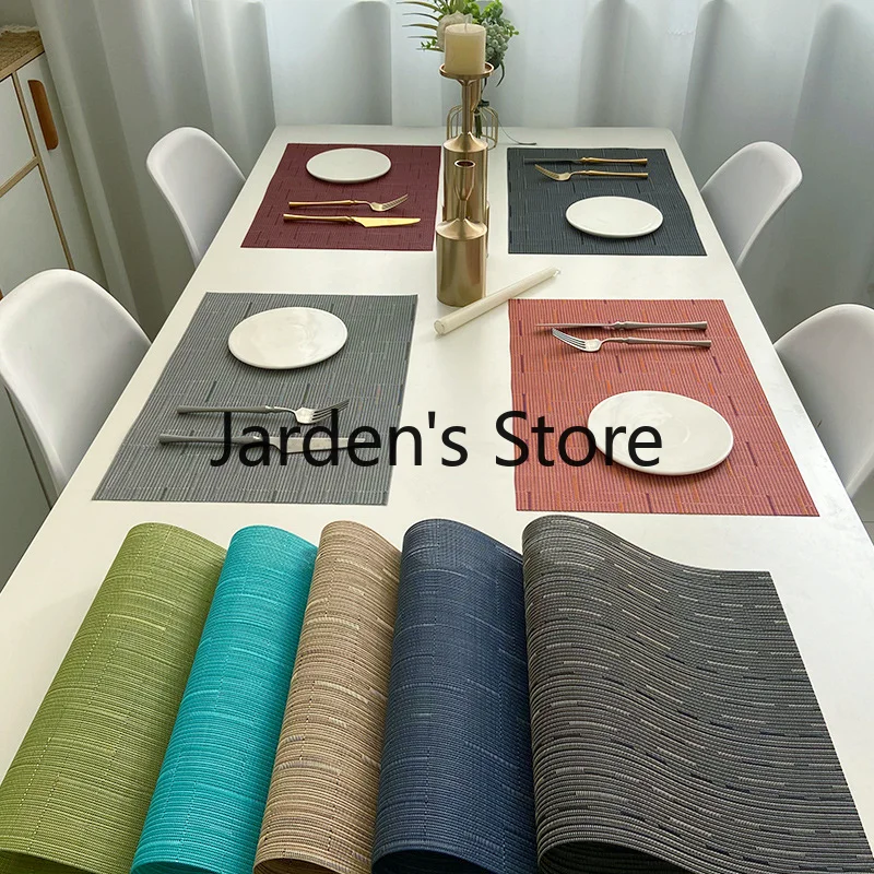 1-Pcs-Tableware-Pad-Solid-Color-PVC-Table-Bamboo-Pattern-Heat-Resistant ...