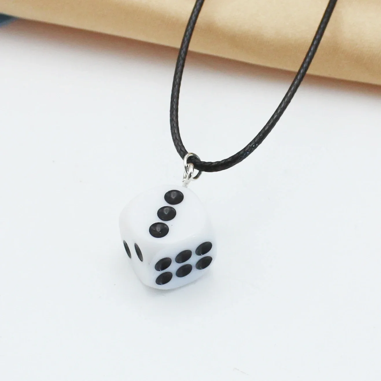 Acrylic-Resin-Dice-3D-Cube-Pendant-Necklace-Black-Rope-Collar-Hip-Hop ...
