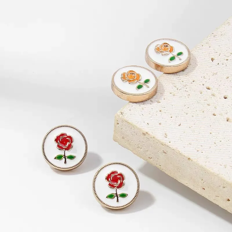New-Arrival-Round-Metal-Rose-Flower-Buttons-For-Clothing-Women-Coat ...