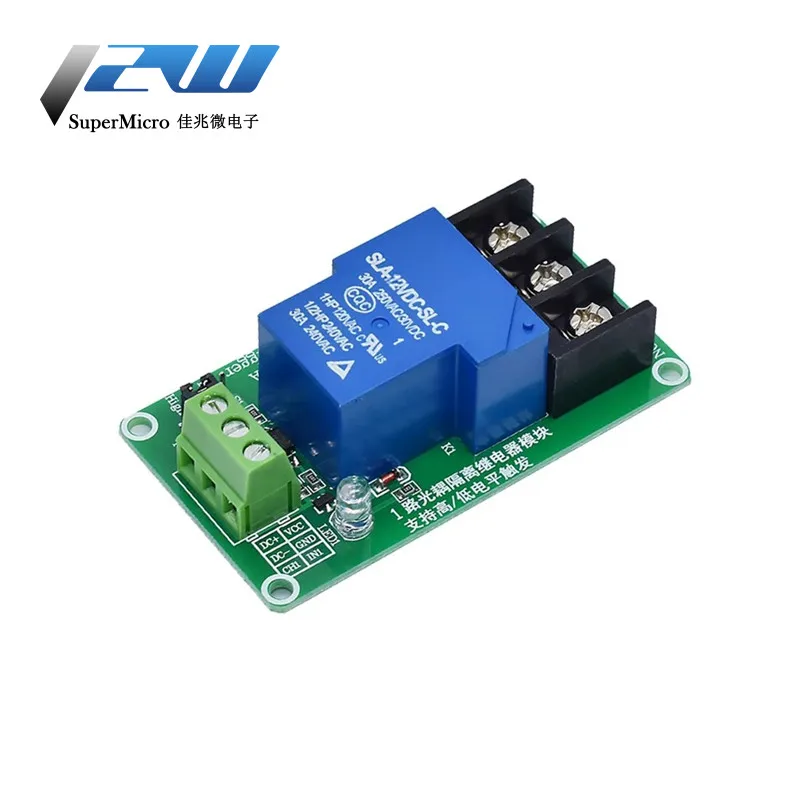 ONE 1 Channel Relay Module 30A with Optocoupler Isolation 5V 12V 24V ...